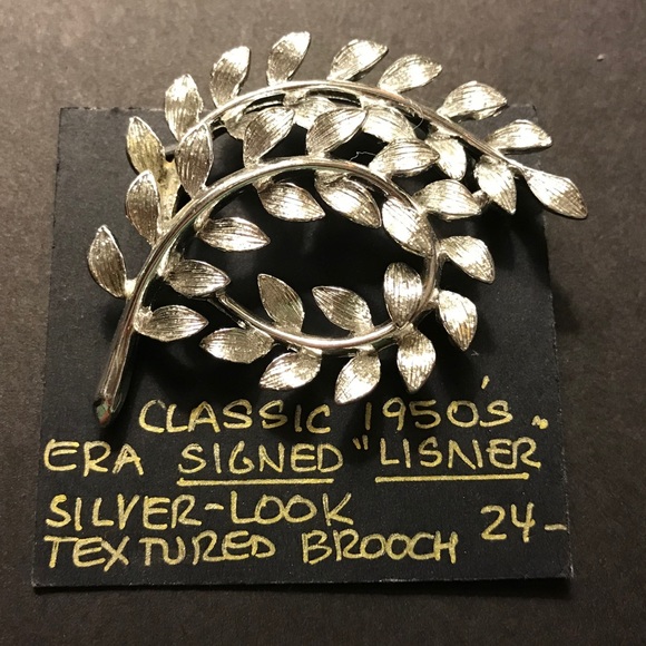 Lisner Jewelry | Jewelry | Signed 95s Lisner Leaf Cluster Brooch Silver ...